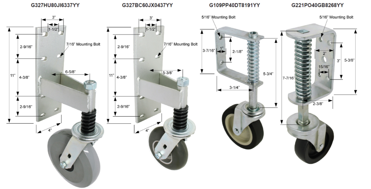 Spring Loaded Gate Casters | Heavy Duty Casters